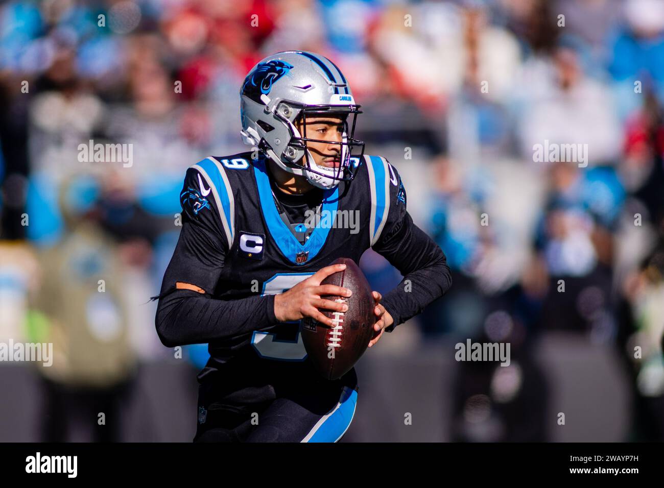 Charlotte, NC, USA. 7th Jan, 2024. Carolina Panthers quarterback Bryce ...