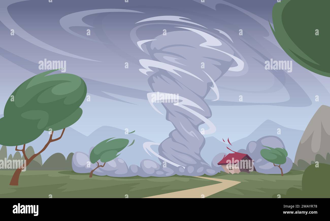 Natural disasters. Background with big windy typhoon exact vector ...
