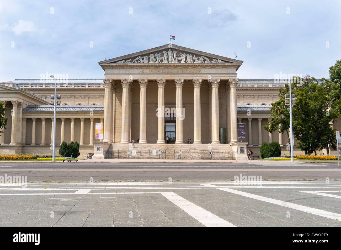 The classicist building of the Museum of Fine Arts in Budapest on ...