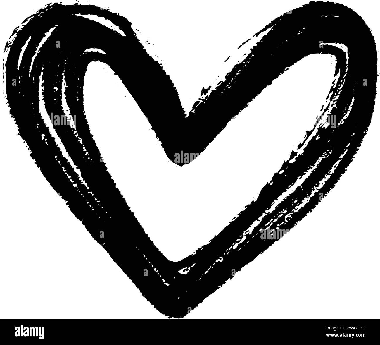 Heart symbol icon, hand drawn element of love and romantic doodle art ...