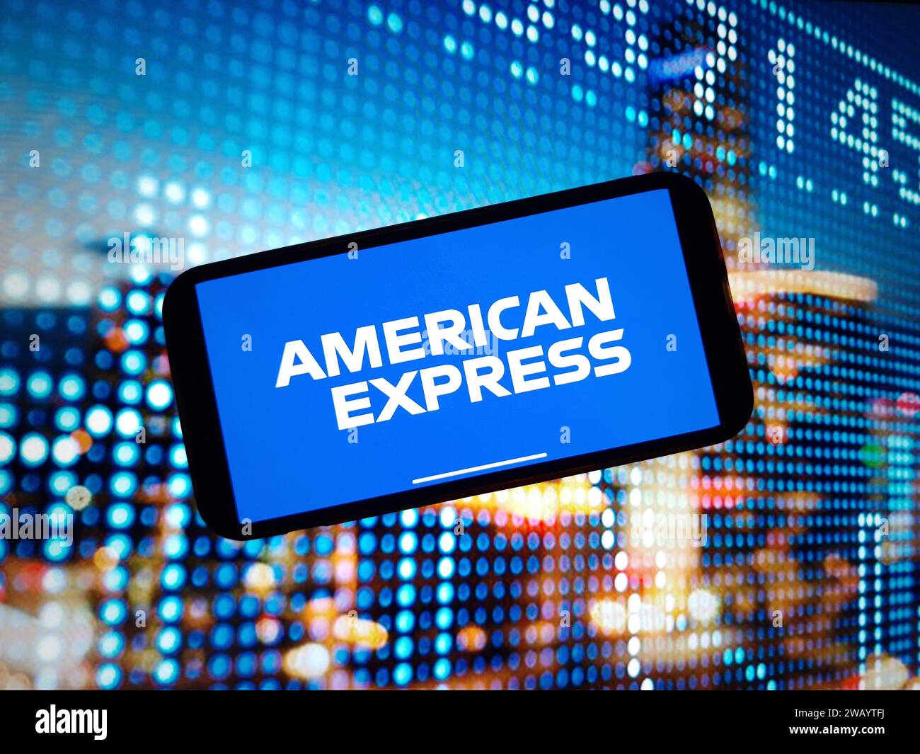 Konskie, Poland - January 07, 2024: American Express company logo ...