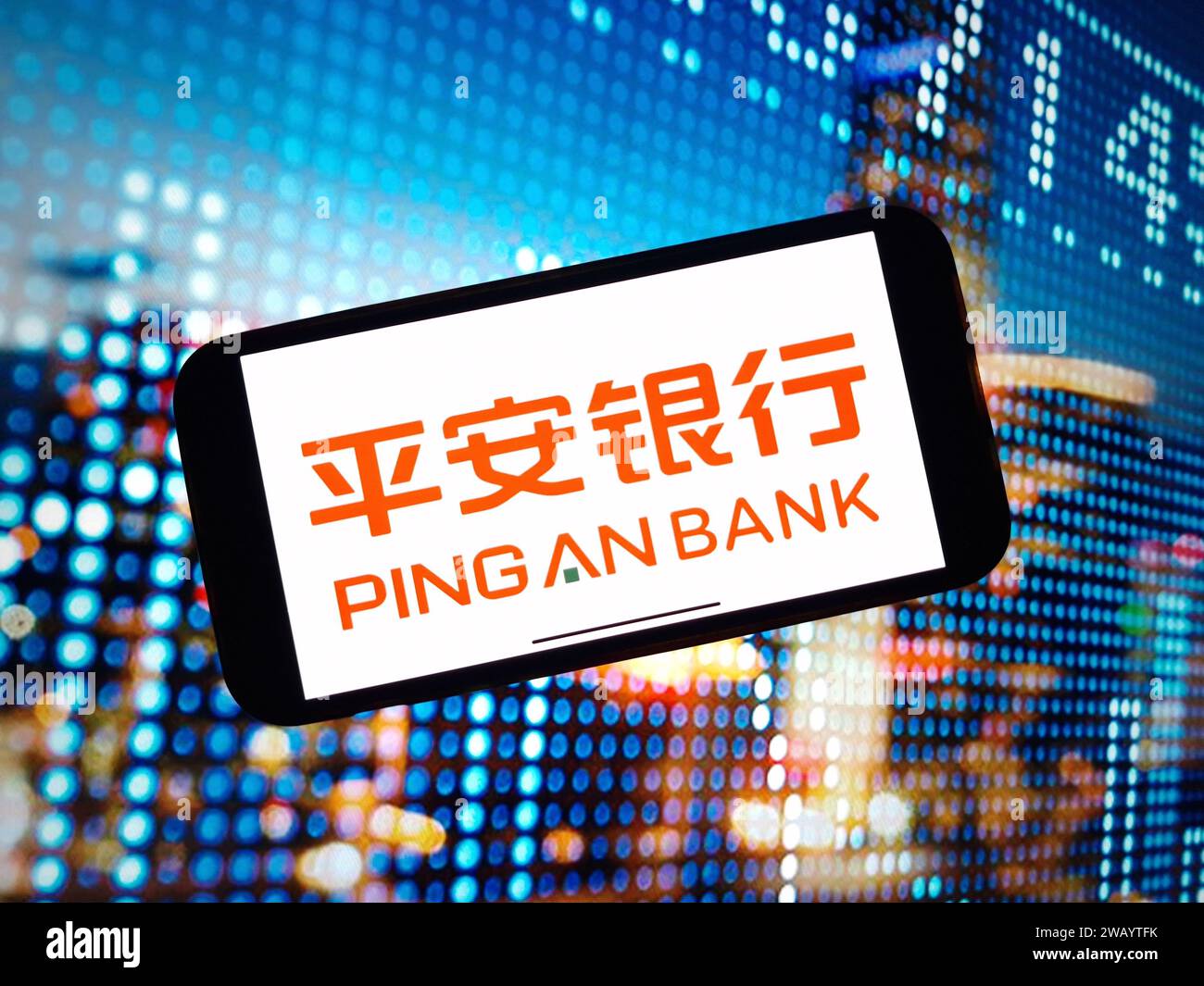 Konskie, Poland - January 07, 2024: Ping An Bank company logo displayed ...