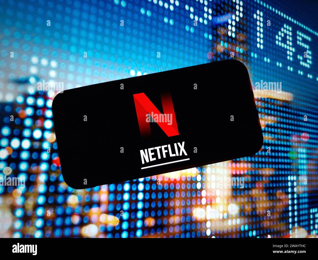 Konskie, Poland - January 07, 2024: Netflix company logo displayed on ...