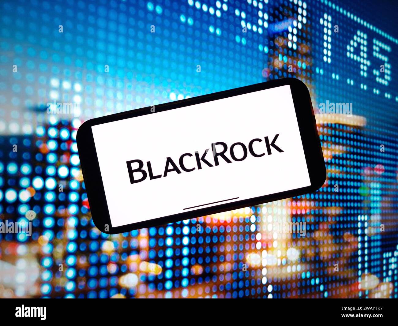 Konskie, Poland - January 07, 2024: BlackRock company logo displayed on ...