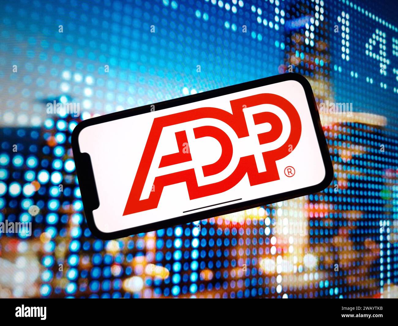 Konskie, Poland - January 07, 2024: Automatic Data Processing company ...