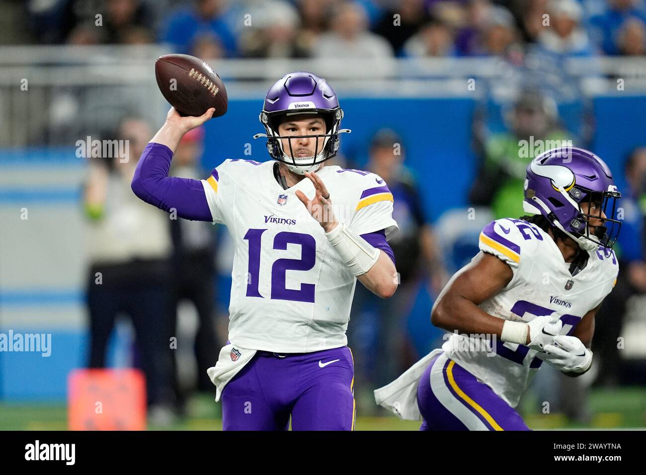 Minnesota Vikings quarterback Nick Mullens throws during the second ...