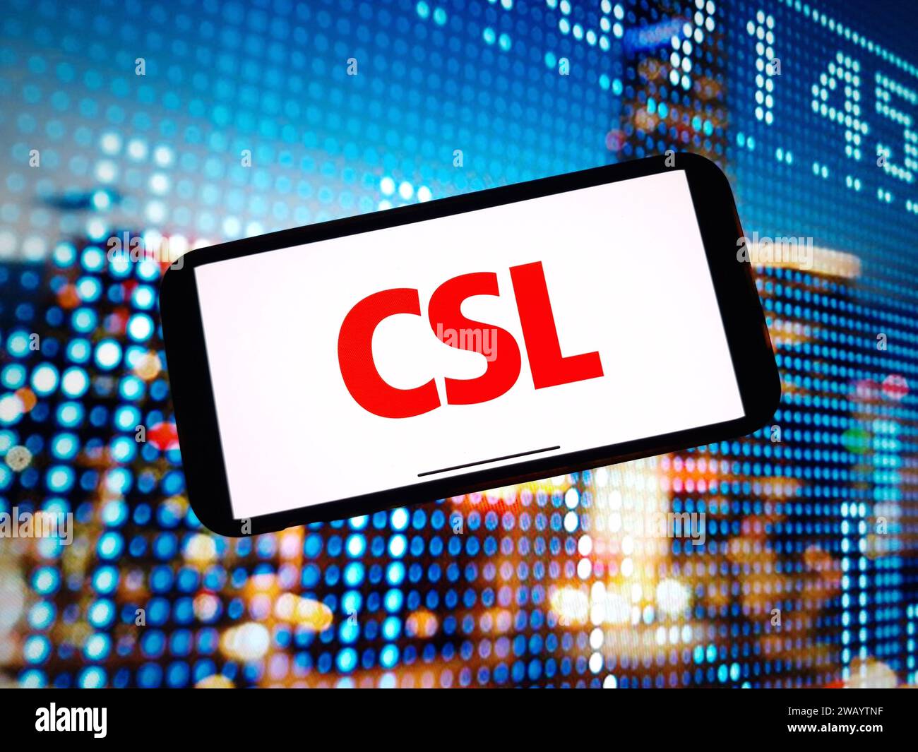 Konskie, Poland - January 07, 2024: CSL company logo displayed on ...