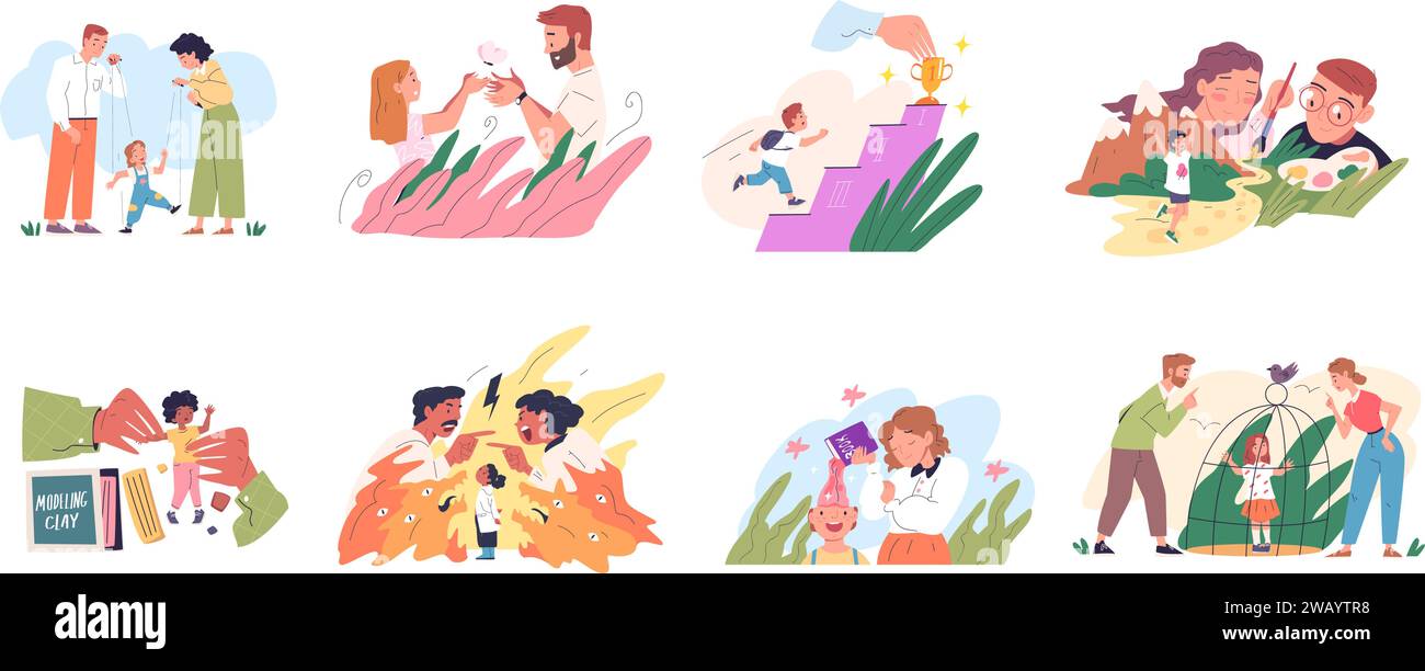 Parental influence. Parents children communicating problem, child ...