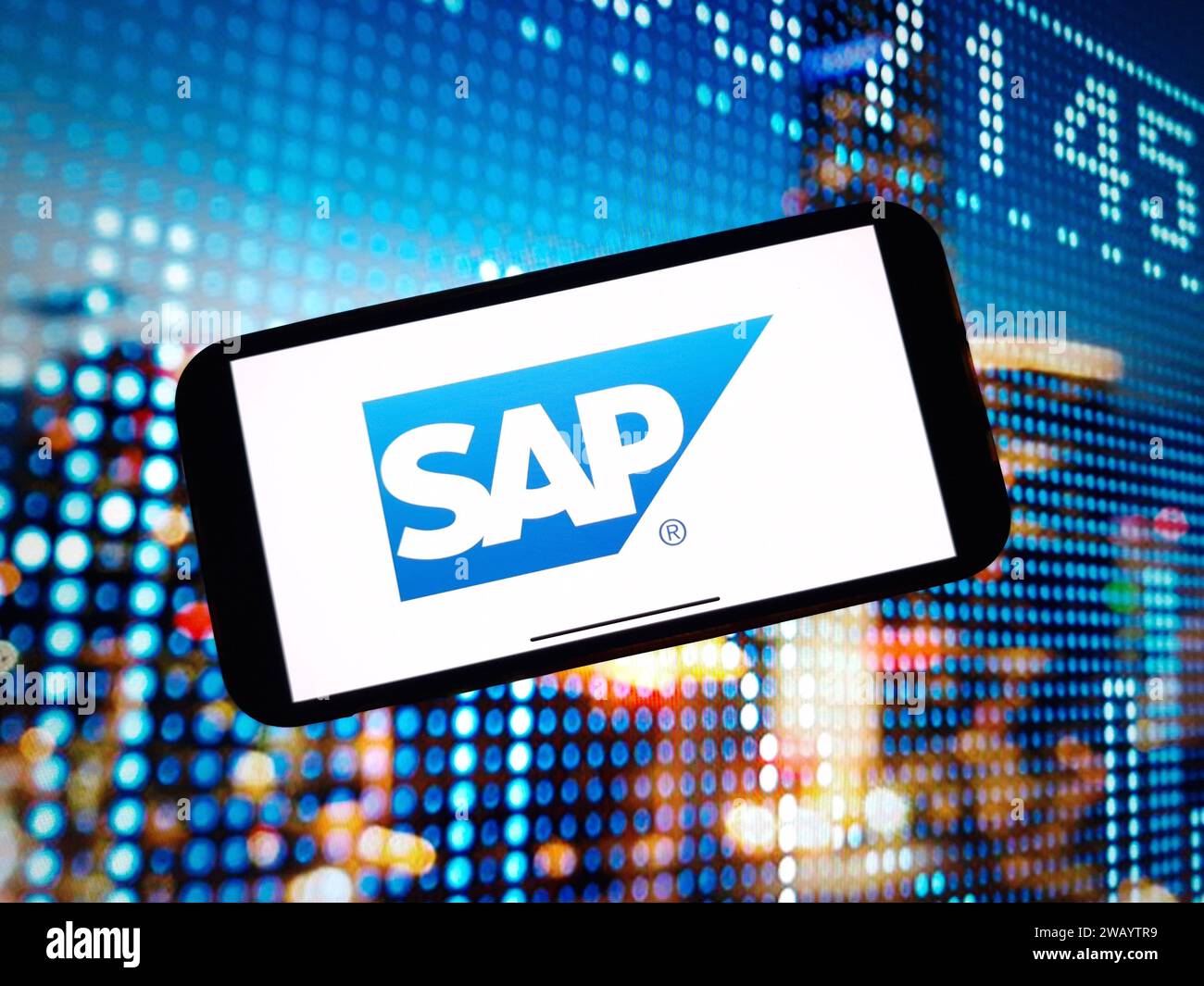 Konskie, Poland - January 07, 2024: SAP company logo displayed on ...