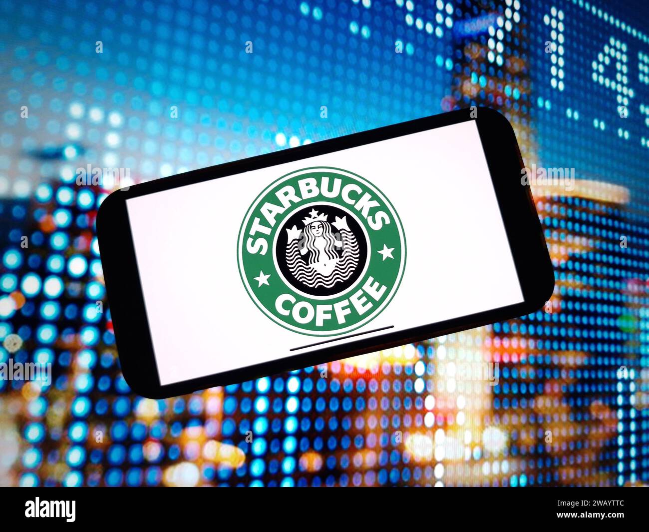 Konskie, Poland - January 07, 2024: Starbucks company logo displayed on ...