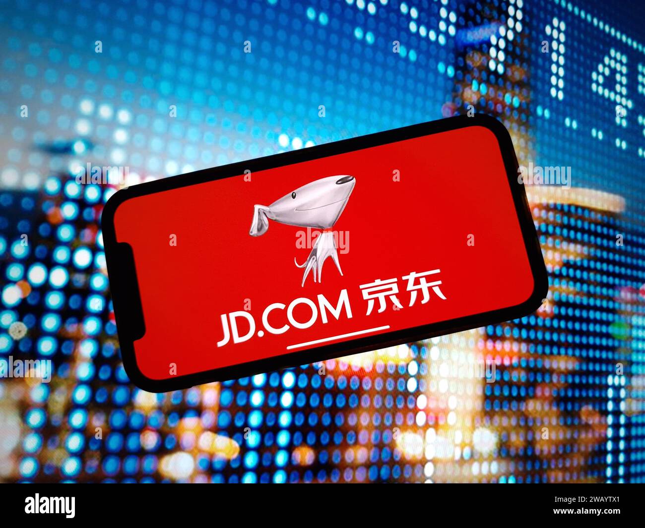 Konskie, Poland - January 07, 2024: Jingdong Mall company logo ... Konskie, Poland - January 07, 2024: Jingdong Mall company logo ...