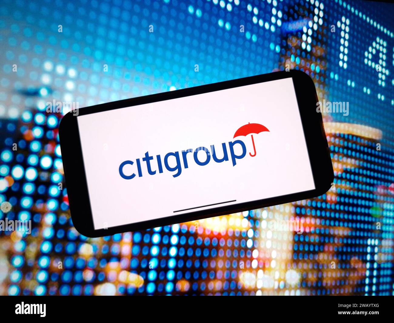 Konskie, Poland - January 07, 2024: Citigroup company logo displayed on ...