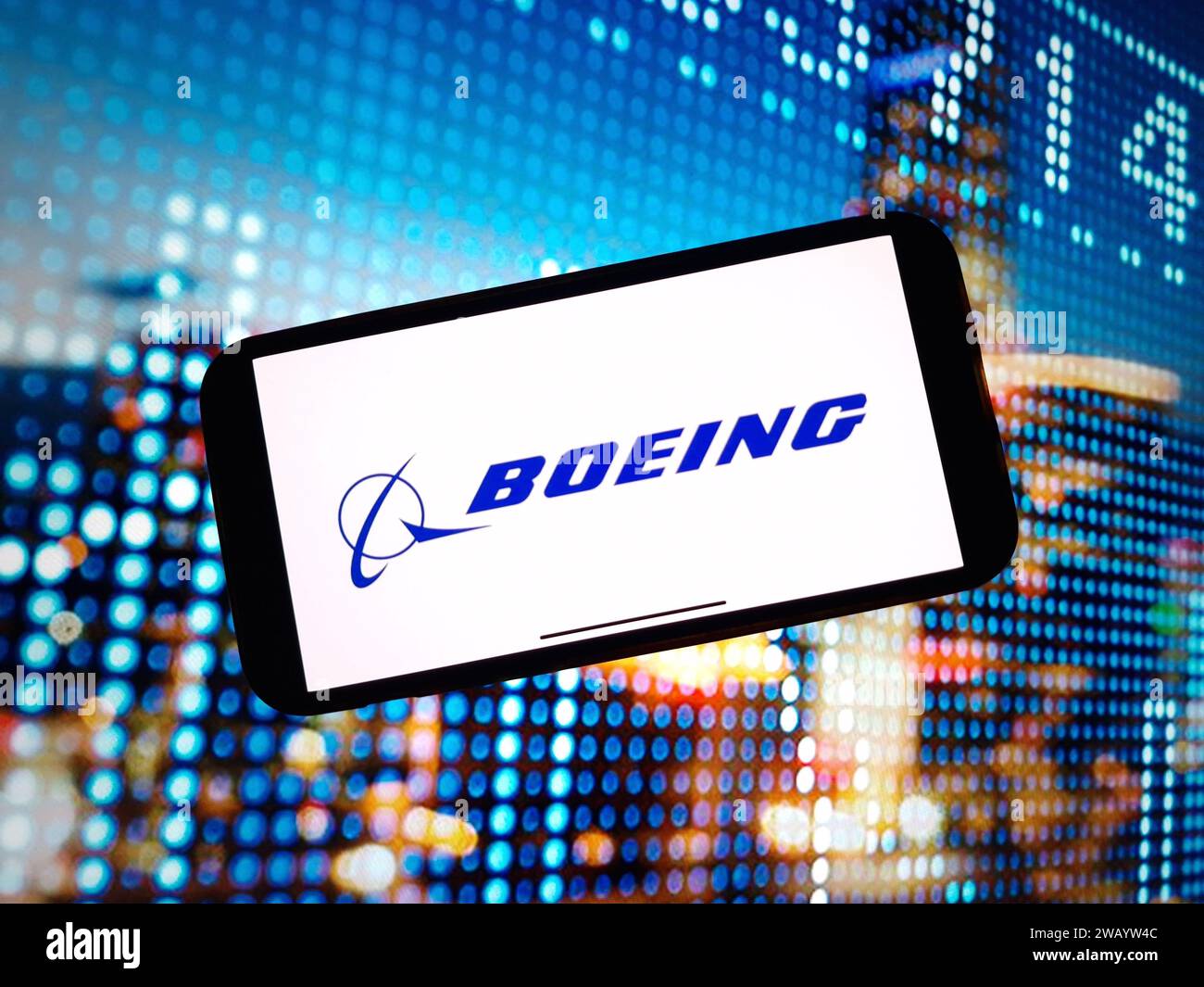Konskie, Poland - January 07, 2024: Boeing company logo displayed on ...