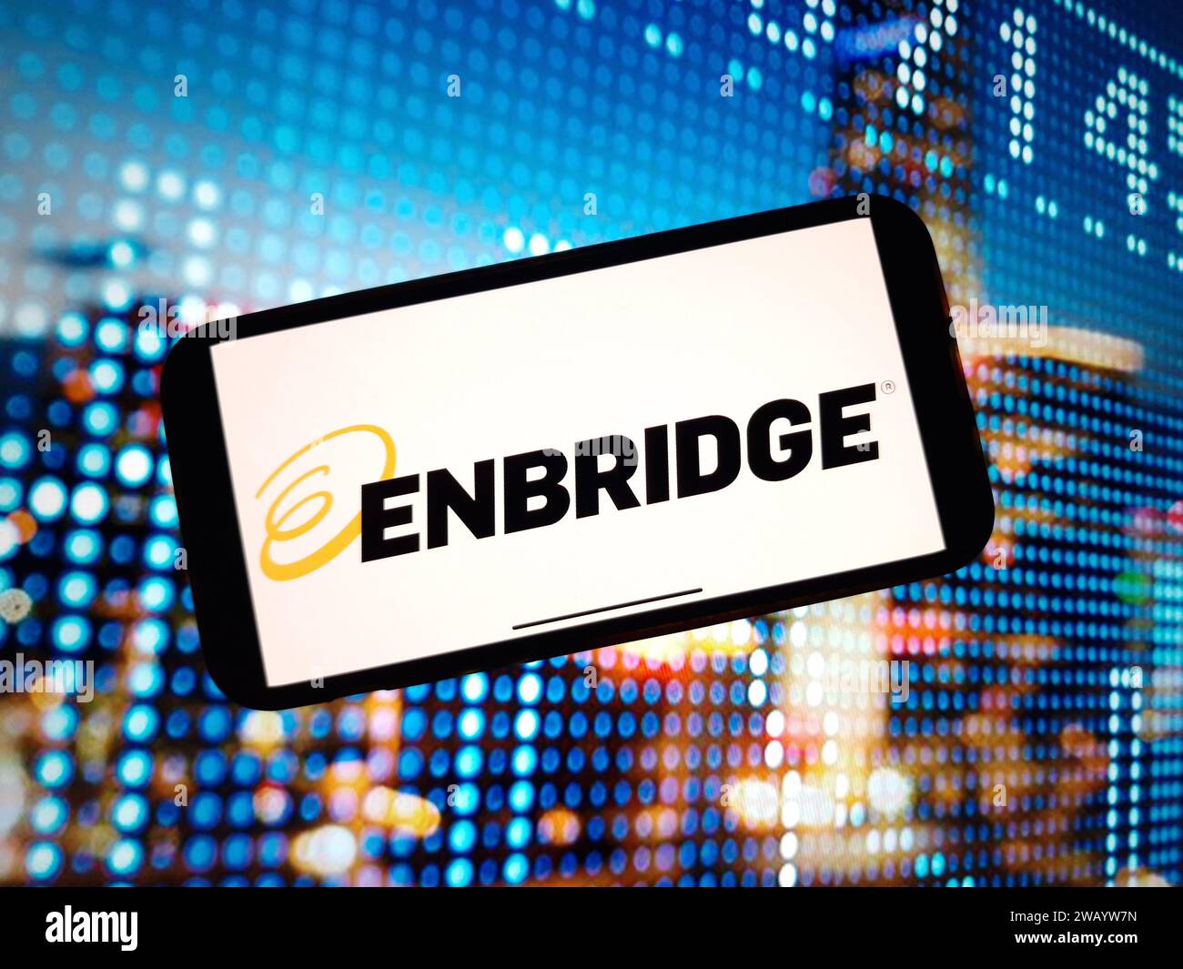 Konskie, Poland - January 07, 2024: Enbridge company logo displayed on ...