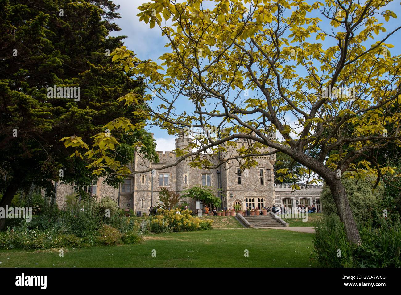 Whitstable castle landmark . Old medieval fort view and public gardens ...