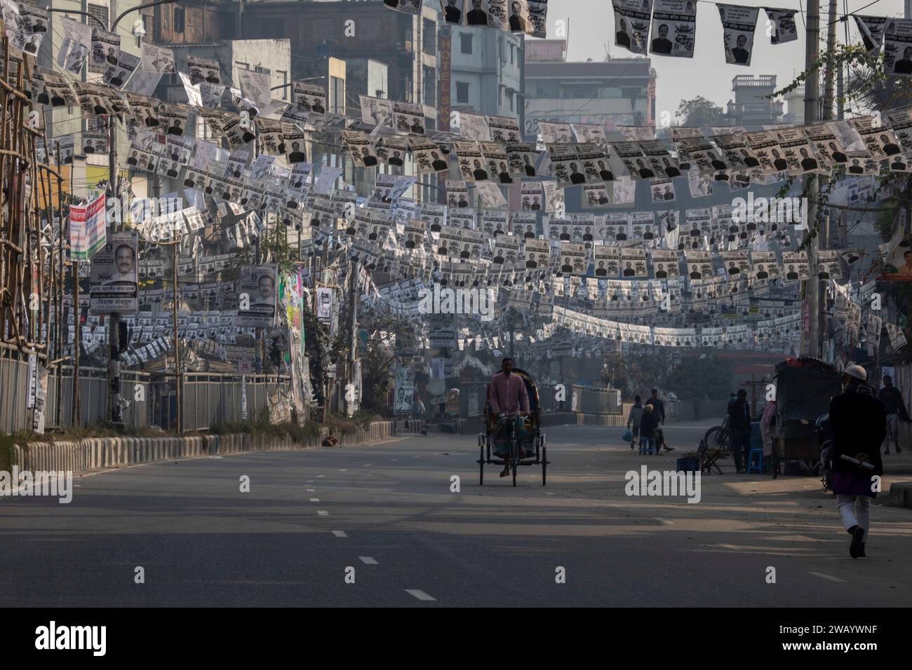 Dhaka, Bangladesh. 07th Jan, 2024. Posters of the election candidates ...