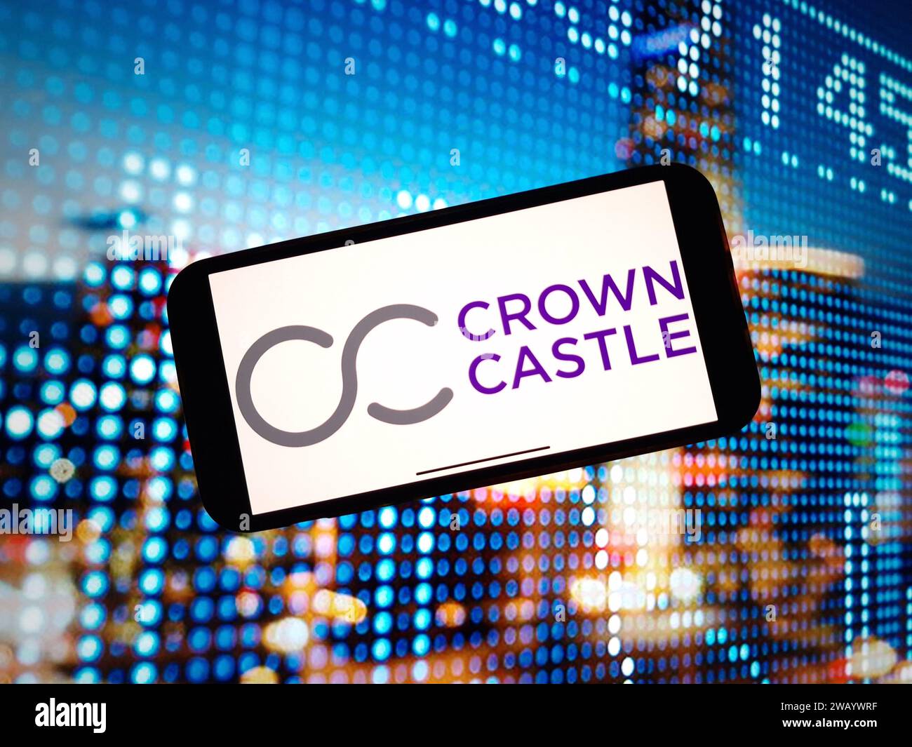 Konskie, Poland - January 07, 2024: Crown Castle company logo displayed ...