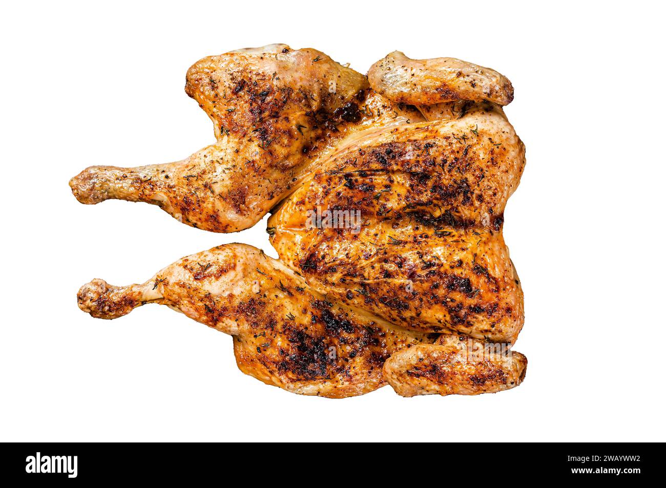 Roasted whole chicken top view Cut Out Stock Images & Pictures - Alamy