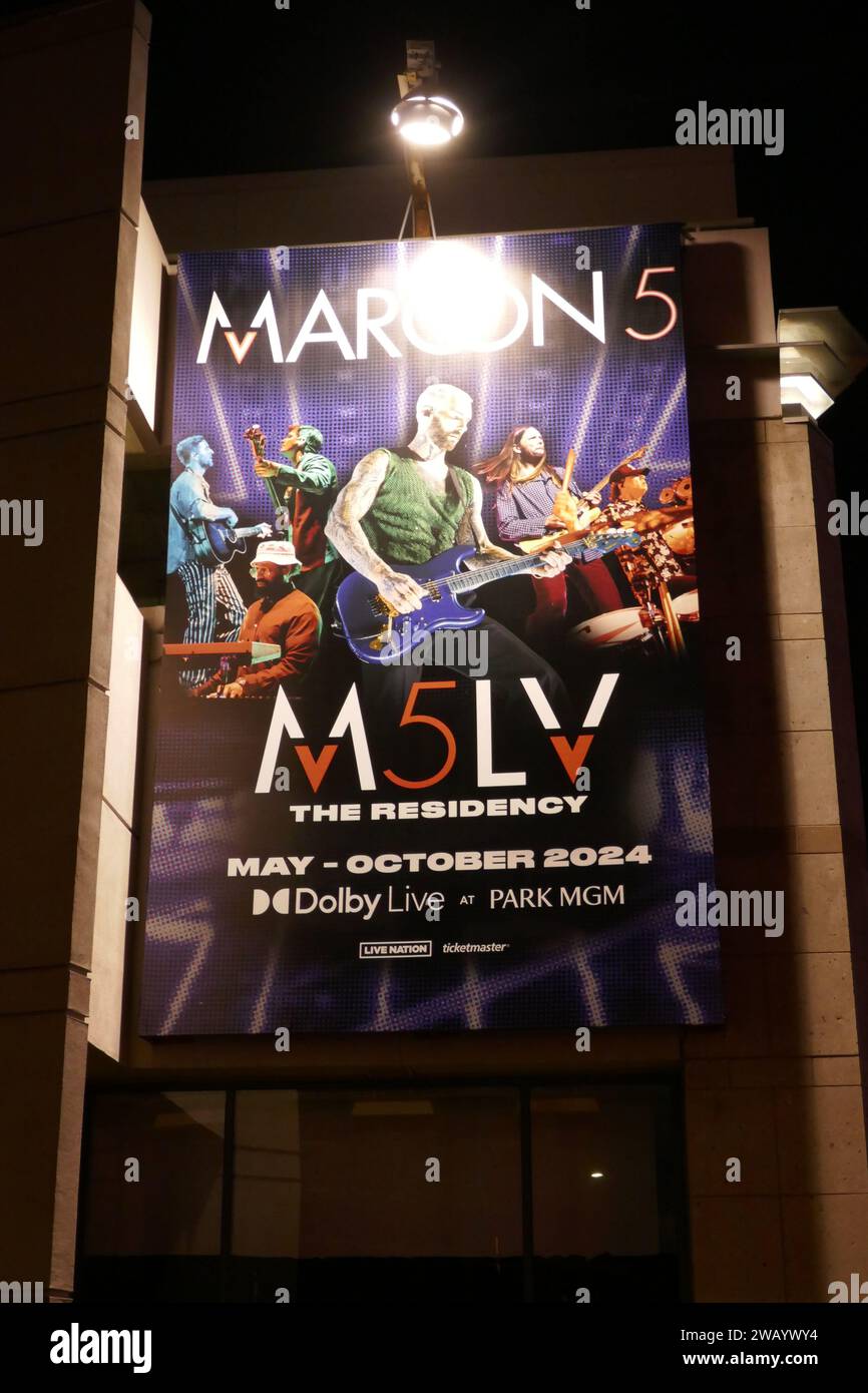 Los Angeles, California, USA 5th January 2024 Maroon 5 Las Vegas ...