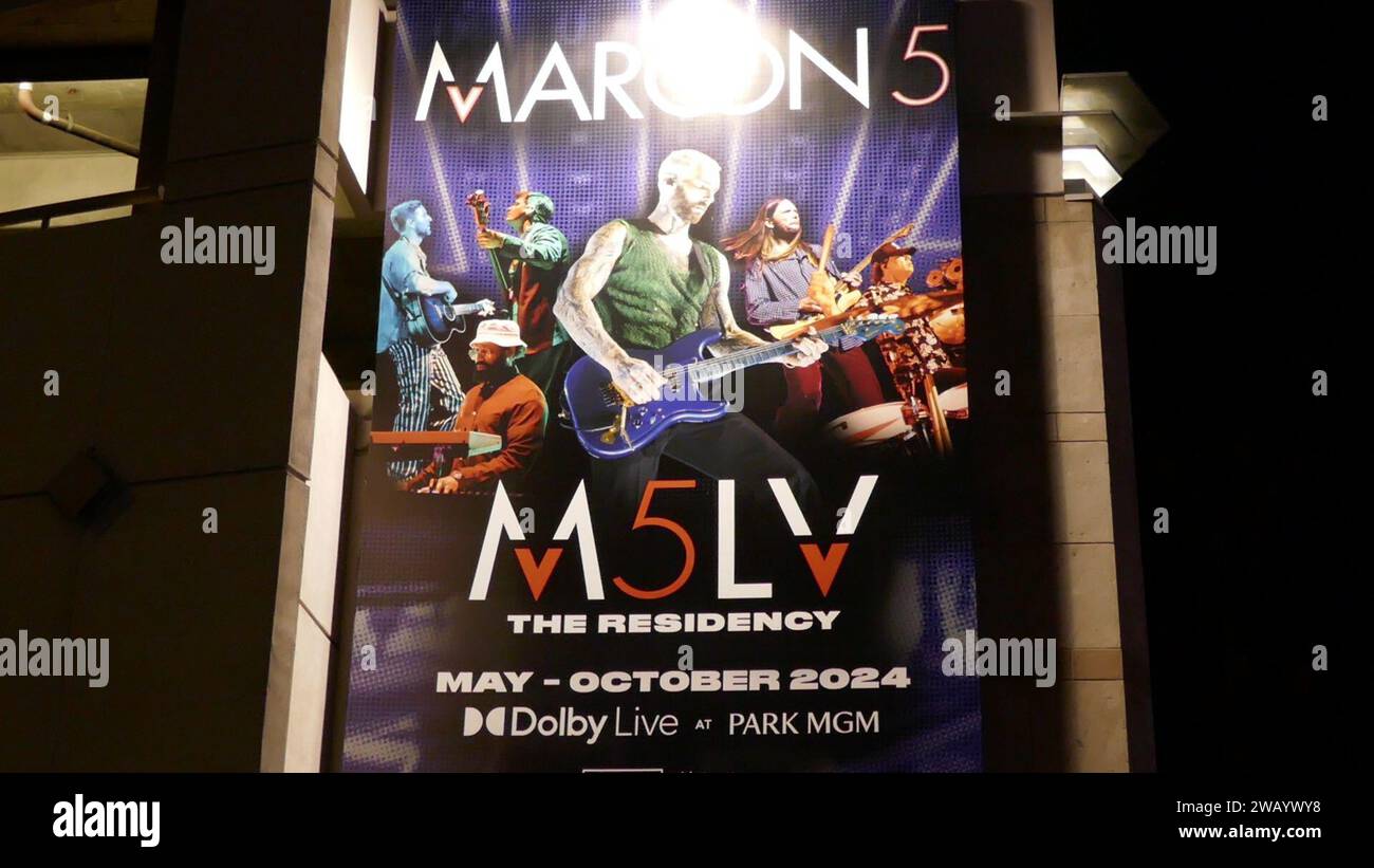Los Angeles, California, USA 5th January 2024 Maroon 5 Las Vegas ...