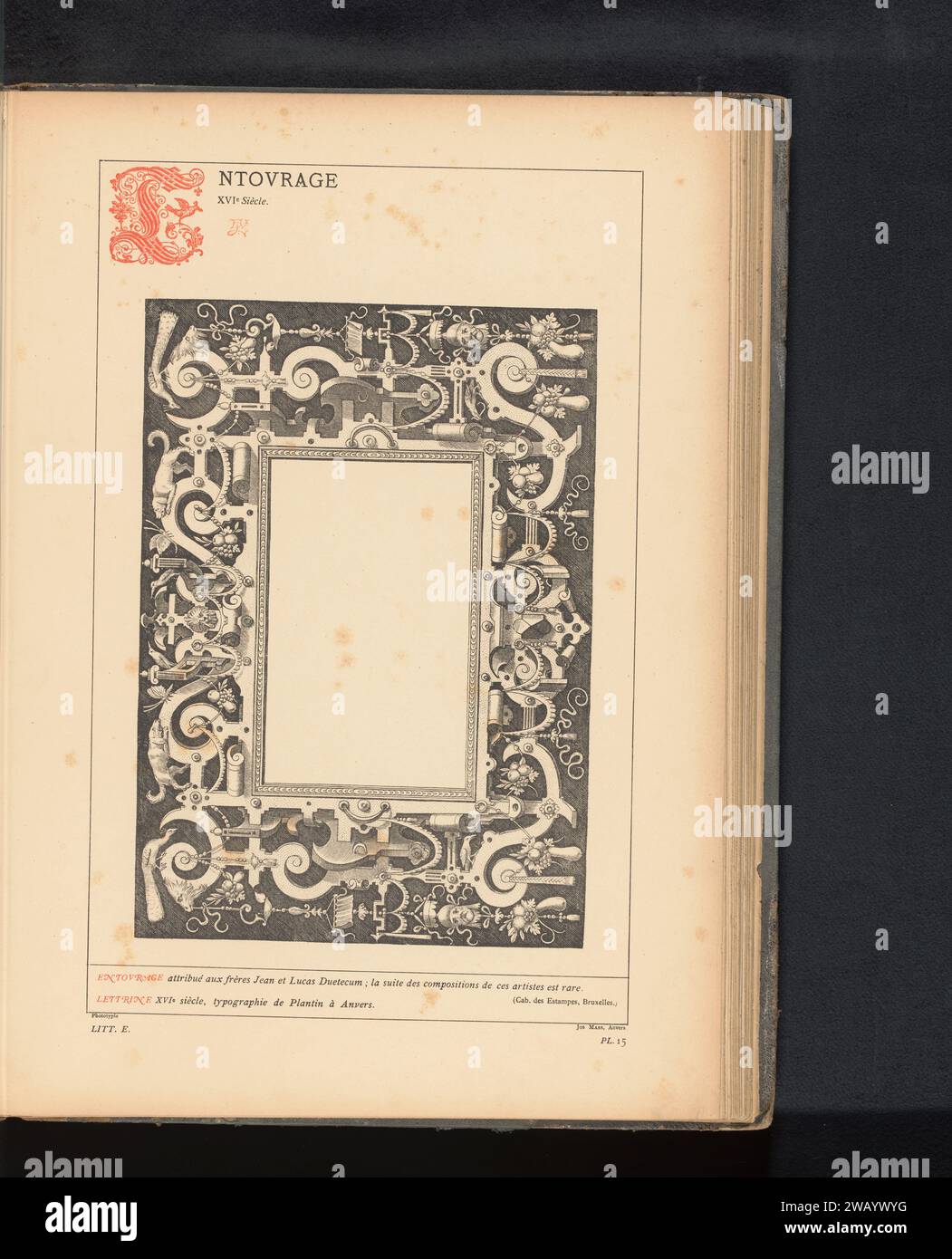 Reproduction of a print of a border with grotes' by Johannes or Lucas ...