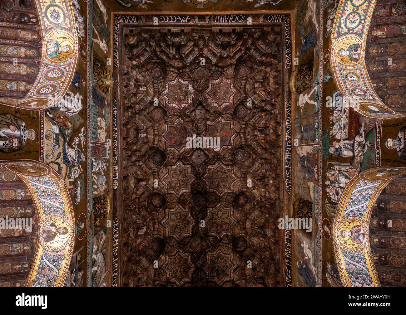 Palermo, Sicily, Italy, December 14, 2023 - Low angle view of the ...