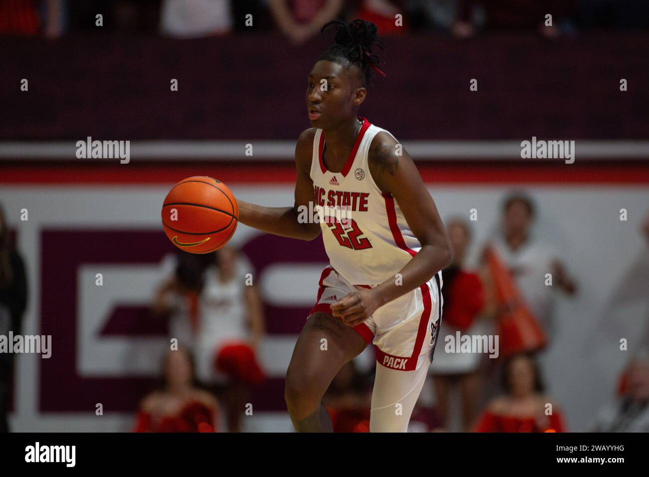 Blacksburg, VA, USA. 7th Jan, 2024. NC State Wolfpack guard Saniya ...
