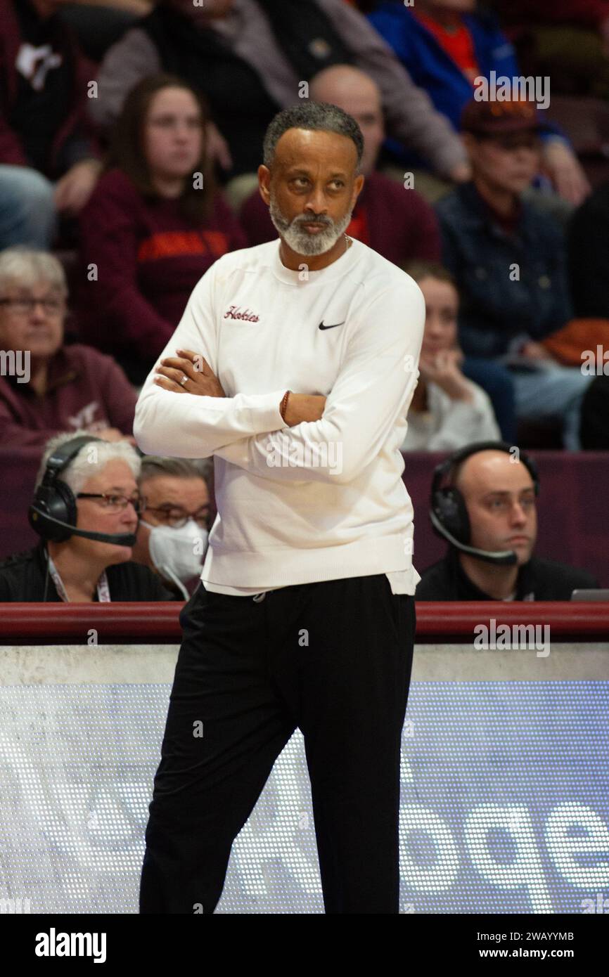Blacksburg, VA, USA. 7th Jan, 2024. Virginia Tech Hokies head coach ...