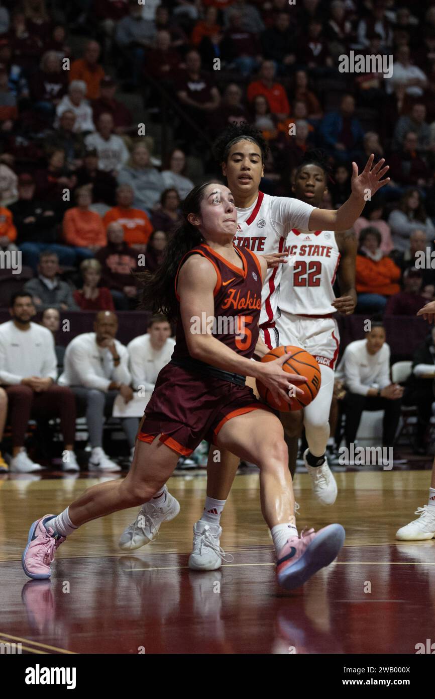 Blacksburg, VA, USA. 7th Jan, 2024. Virginia Tech Hokies guard Georgia ...
