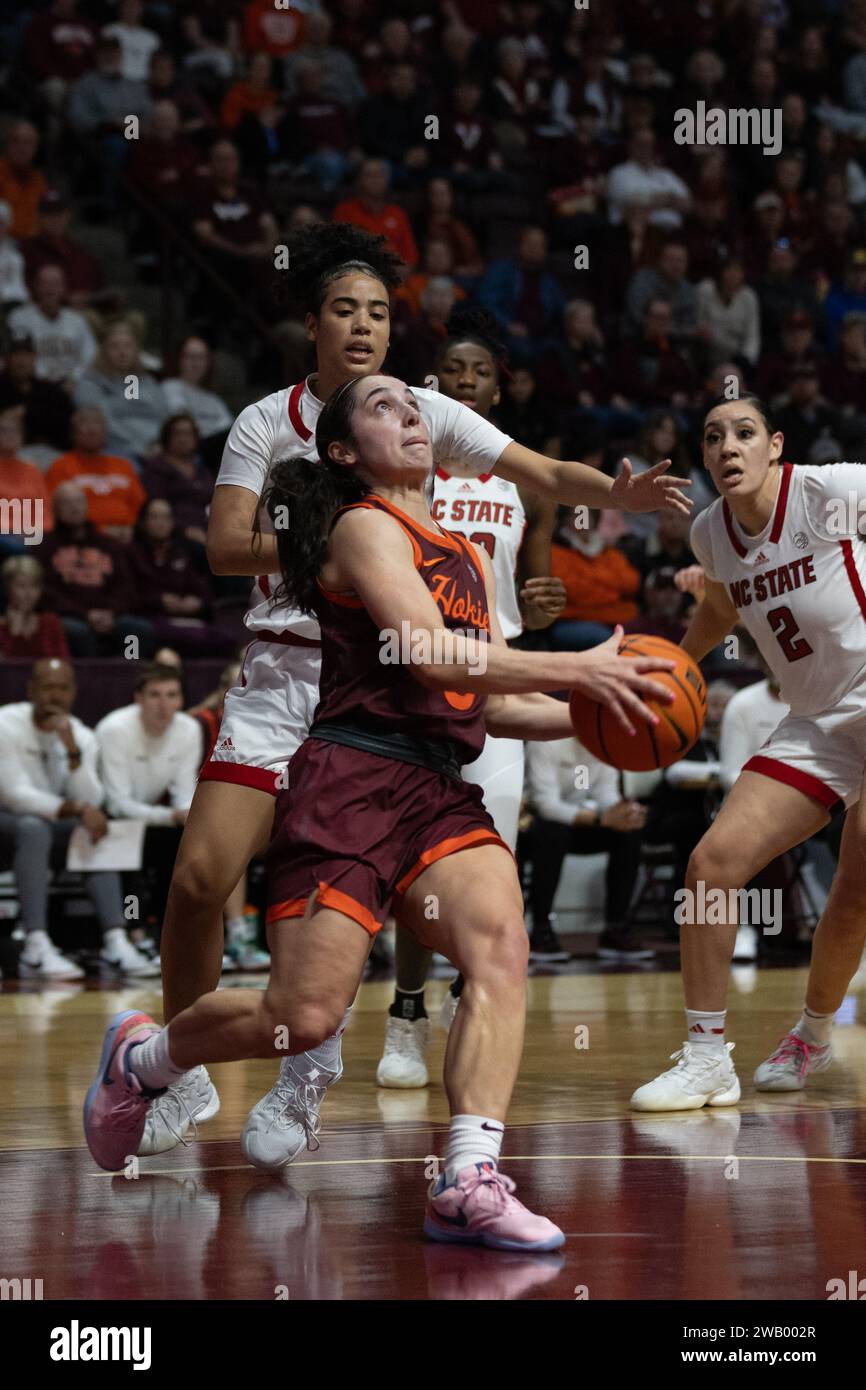 Blacksburg, VA, USA. 7th Jan, 2024. Virginia Tech Hokies guard Georgia ...