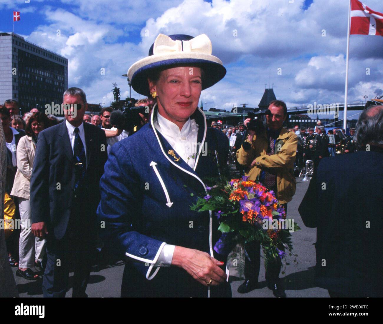 H.M.the Queen Margrethe II & prince Henrik of Deanmark on royal ship ...