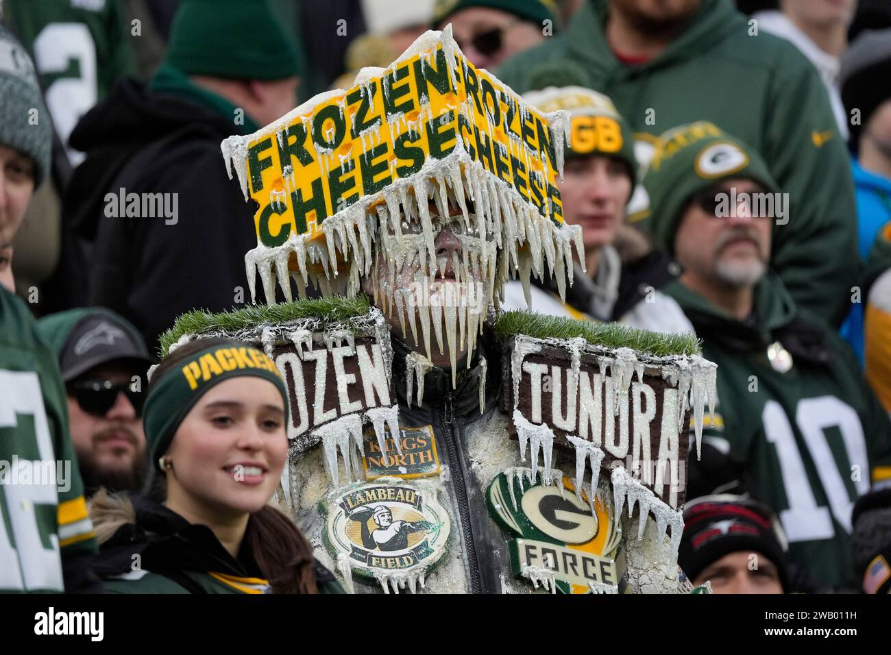 Green Bay Packers fans are seen in the stands before the start of an ...