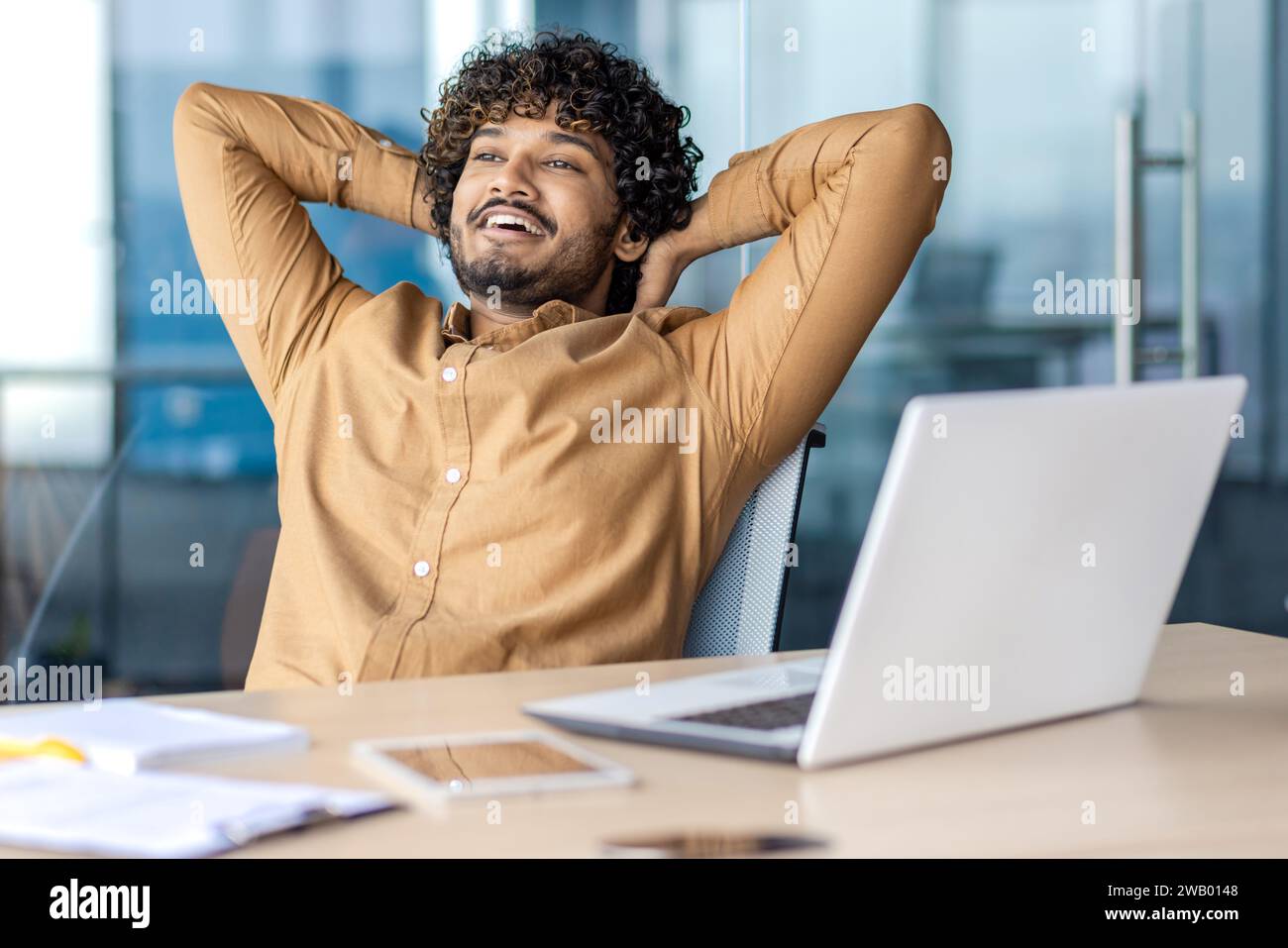 Well done businessman successfully completed project, man threw his ...