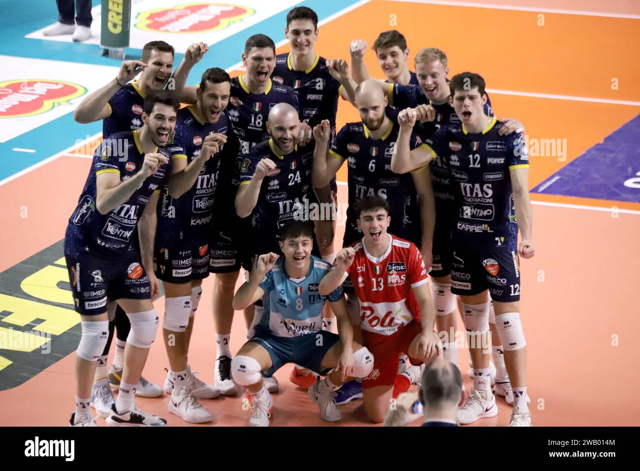 Taranto, Italy. 07th Jan, 2024. Itas Trentino team celebration. during ...