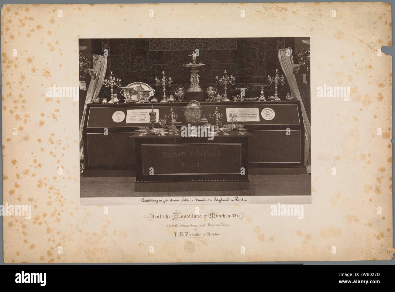 Silverware arrangement in Munich, 1876 photograph München cardboard. paper. printing ink ...