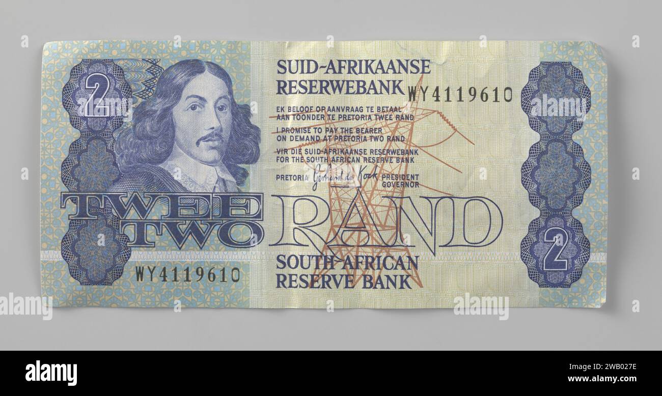 Banknote of two South African edge paper printing South Africa Stock ...
