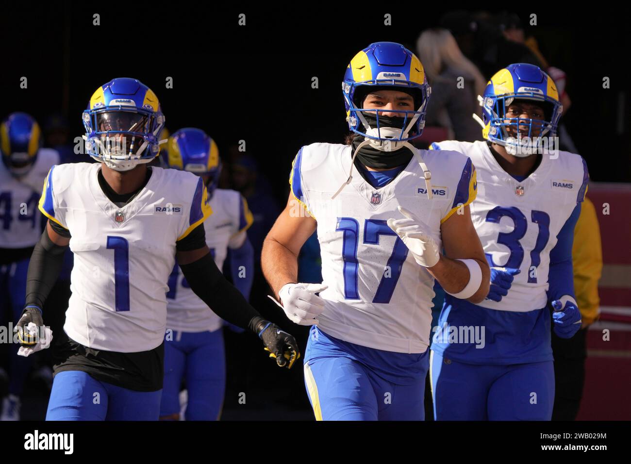 Los Angeles Rams cornerback Derion Kendrick (1), wide receiver Puka ...