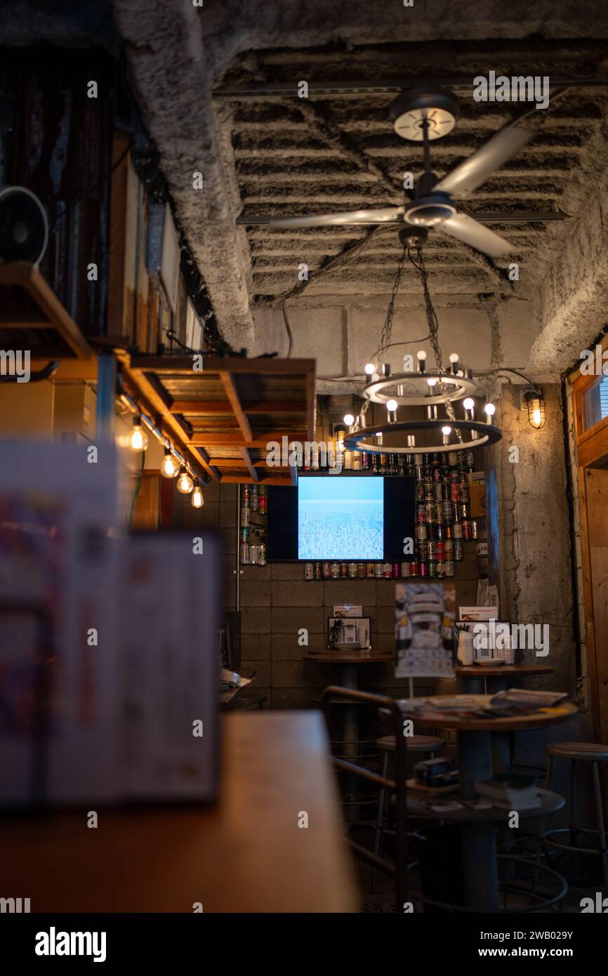 small industrial looking craft beer bar in the back streets of tokyo ...
