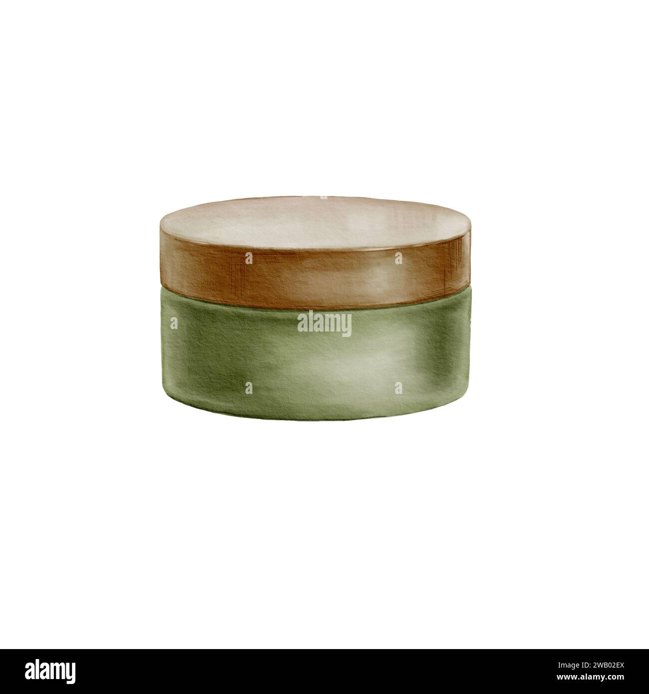 Hand-drawn jar with cream, beauty cosmetic element, self care ...