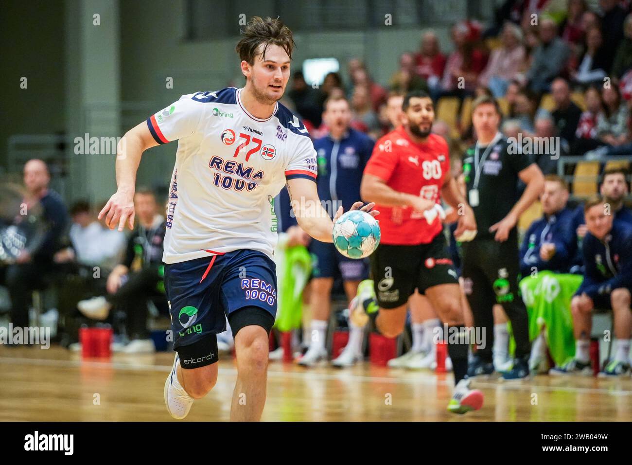 Odense, Denmark. 07th Jan, 2024. Magnus Abelvik Rod (77) of Norway seen ...