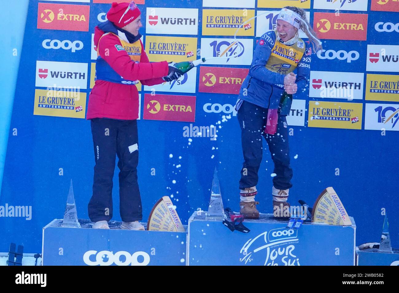 Val di Fiemme, Italy 20240107.Heidi Weng and Jessie Diggins in the ...