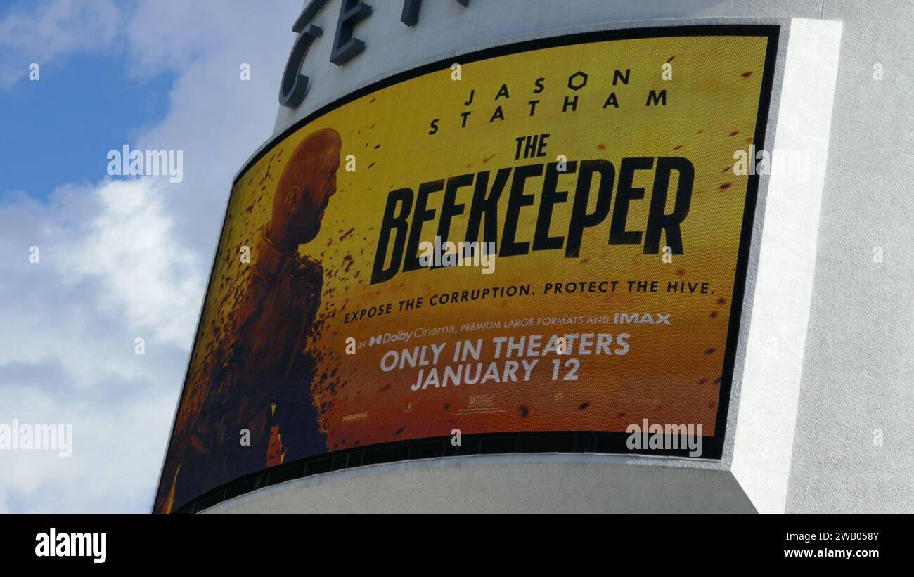 Los Angeles, California, USA 3rd January 2024 The Beekeeper Billboard ...
