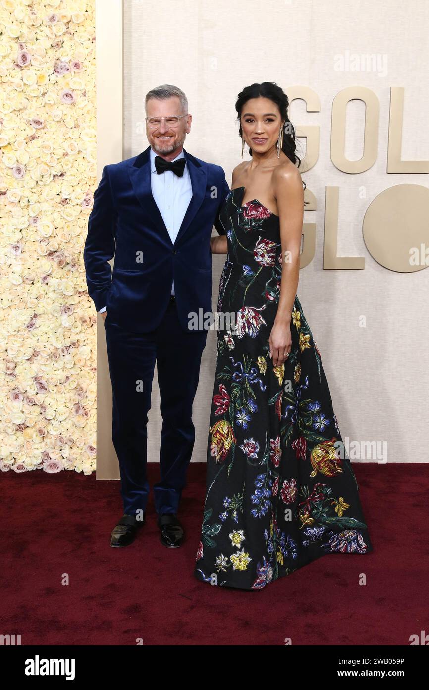 Marc Malkin and Rachel Smith at the 81st Golden Globe Awards held at ...