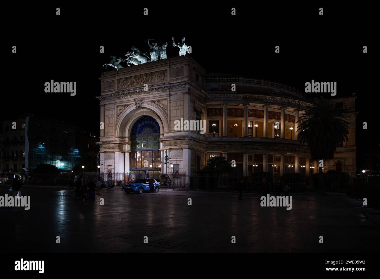 Palermo, Sicily, Italy, December 14, 2023 - The Teatro Politeama ...