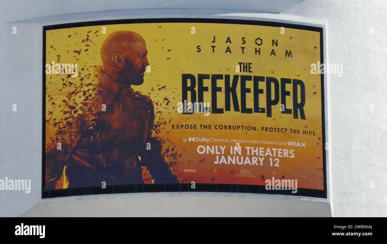 Los Angeles, California, USA 3rd January 2024 The Beekeeper Billboard ...