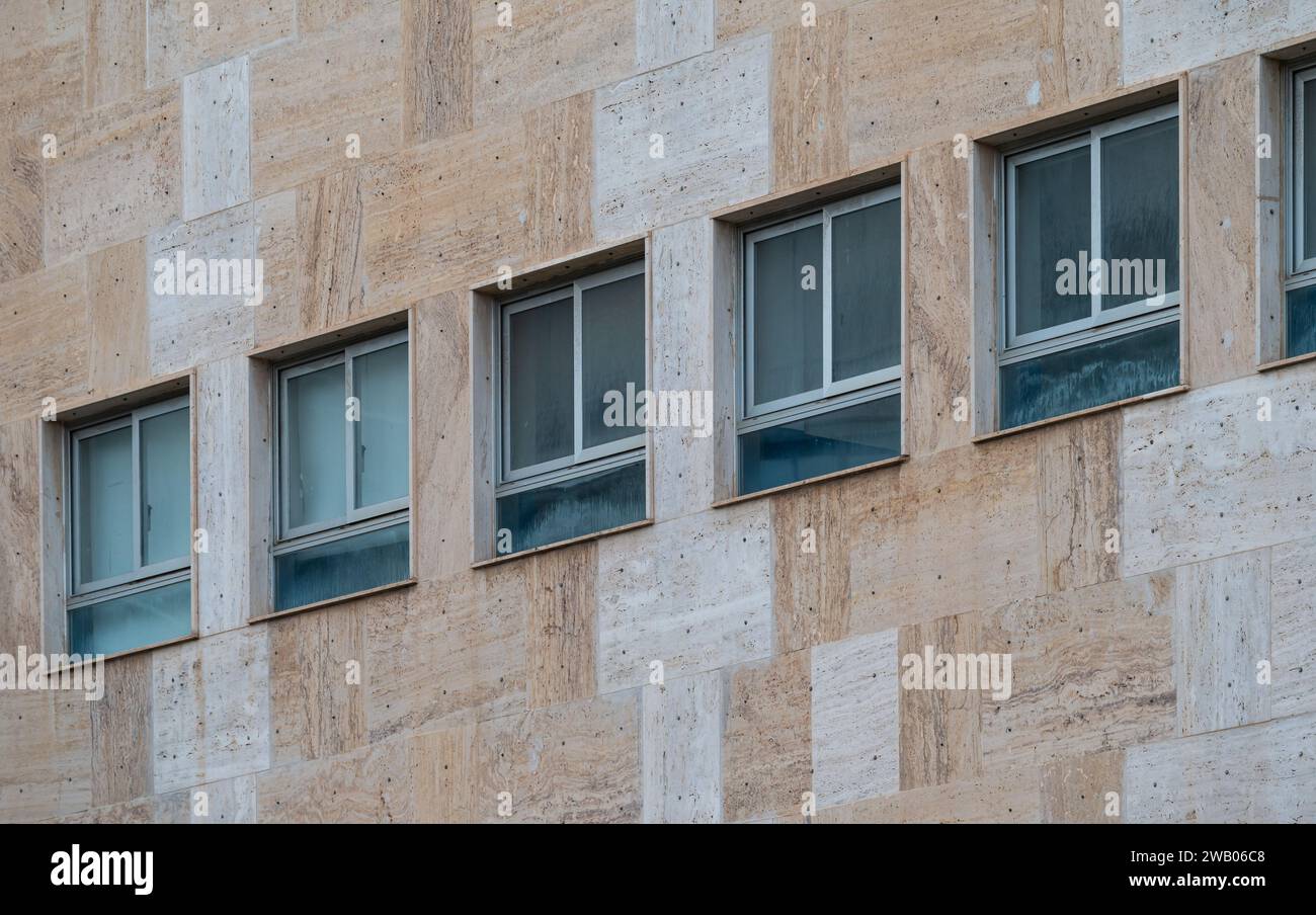 Palermo, Sicily, Italy, December 14, 2023 - Brown concrete modern ...