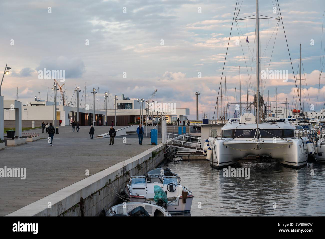 Palermo, Sicily, Italy, December 14, 2023 - The pier at the harbor ...