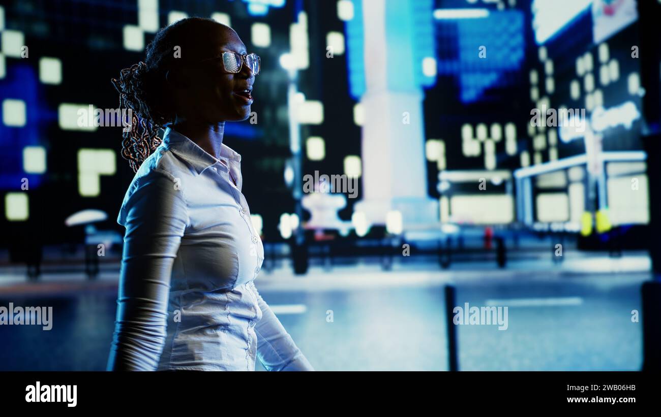 Woman wandering around city boulevards hi-res stock photography and ...