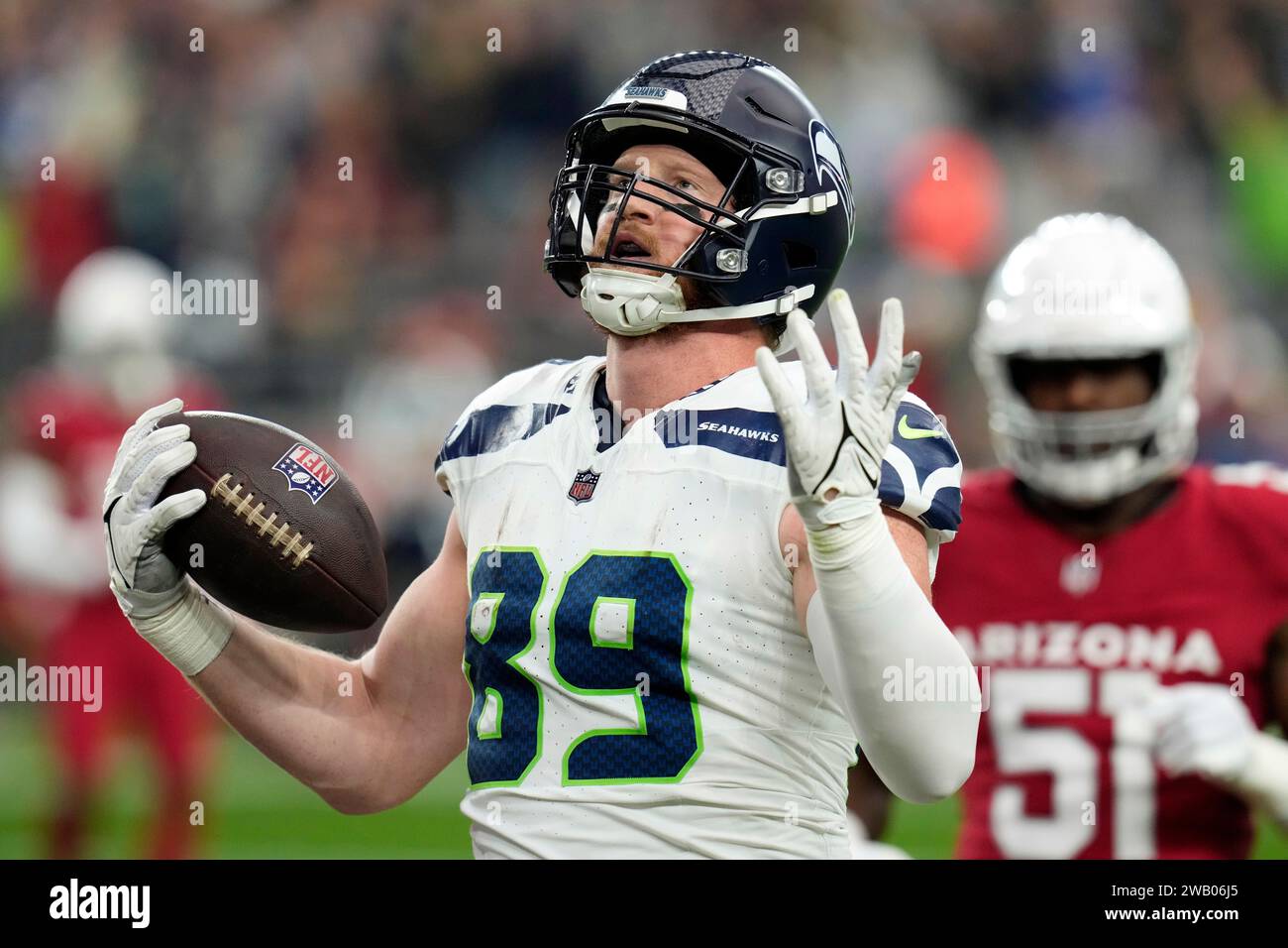 Seattle Seahawks tight end Will Dissly (89) scores a touchdown against ...