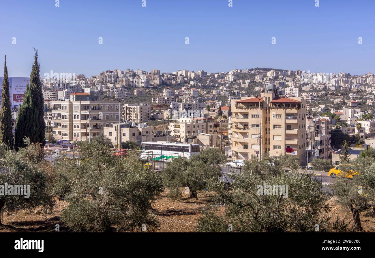 The panorama of the Beit Jala city in Palestinian West Bank (Palestine ...